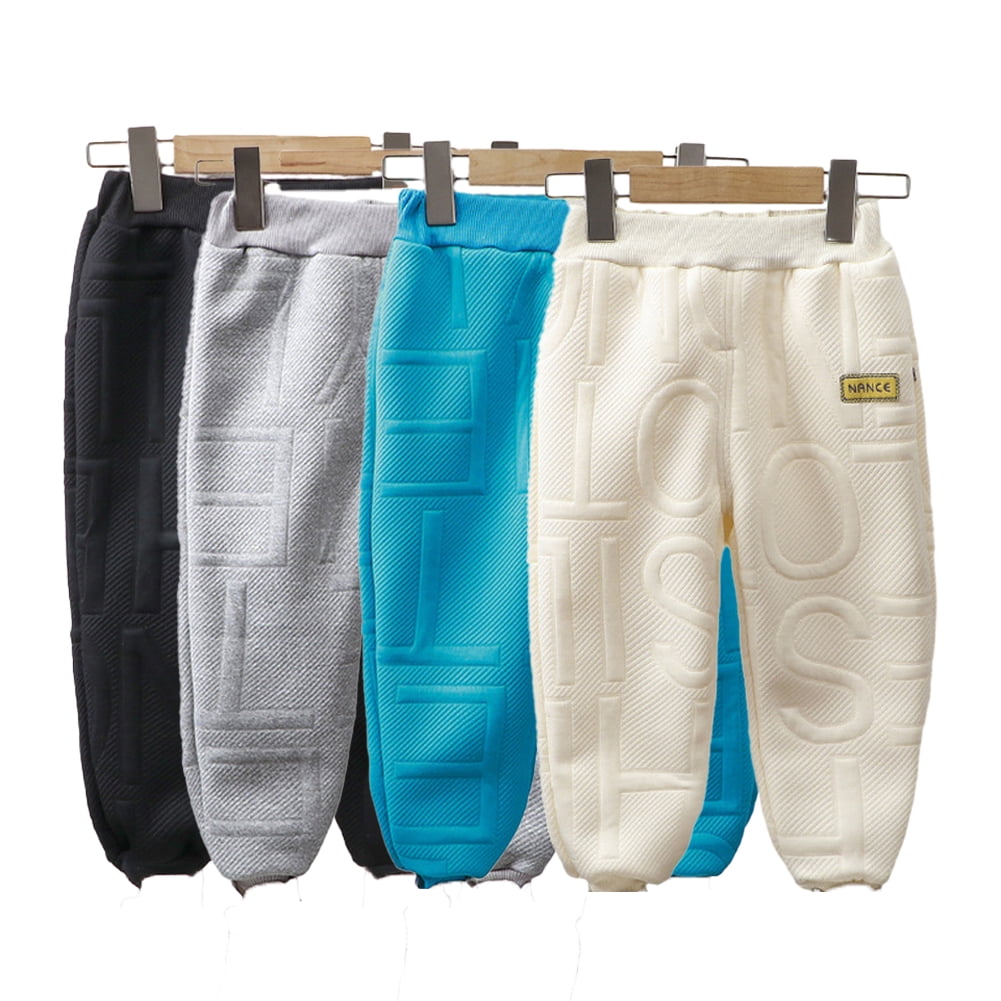 Esaierr Kids Baby Winter Fleece Jogger Pants，9M-7Y Toddler Thickened ...