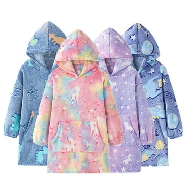 Just Love Girls' Plush Velour Robe - Cozy Buffalo Plaid Bathrobe for ...