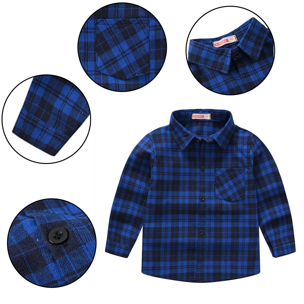 Esaierr Kids Boys Girls Plaid Shirt for 1-12 Years,Toddler Spring Fall ...