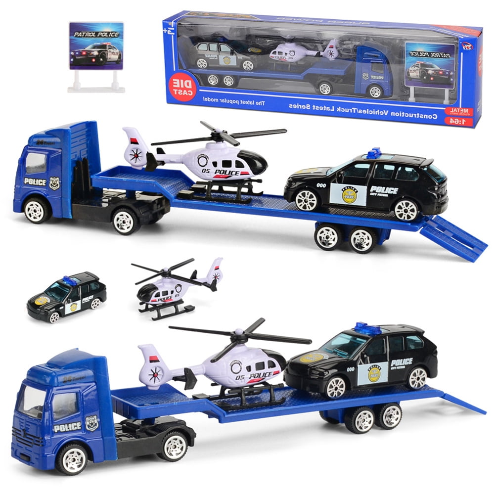 Esaierr Kids Car Toys Baby Police Trucks Toy Playset Toddler Police ...