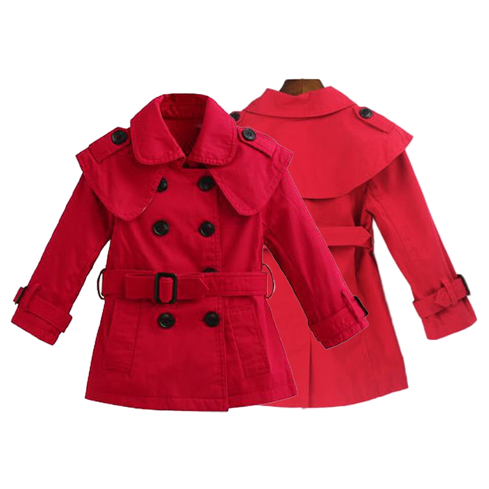 Esaierr Kids Girls Lightweight Trench Coat Kids Classic Dress Coat Long ...