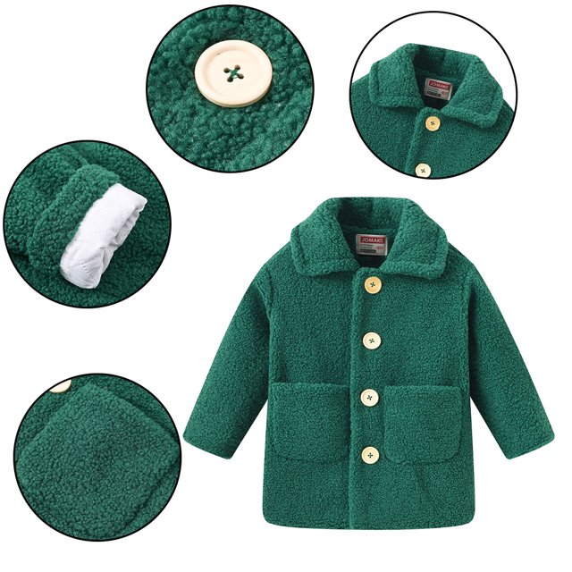 Esaierr Kids Girls Warm Winter Jacket Coat for Toddler Baby Fleece Coat Buttons Cotton Outwear ...