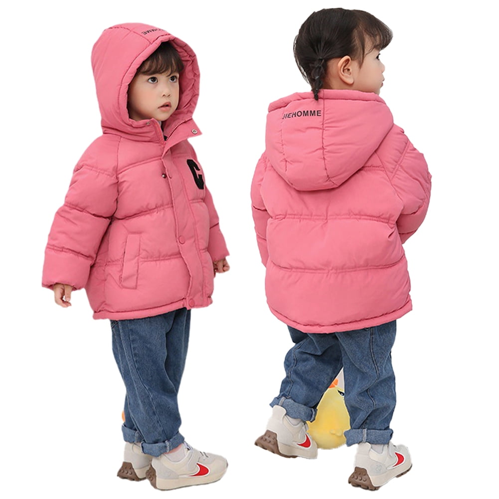 Esaierr Kids Toddler Boys Girls Winter Cotton Jacket Solid Color with Pockets Cotton Coats Baby ...