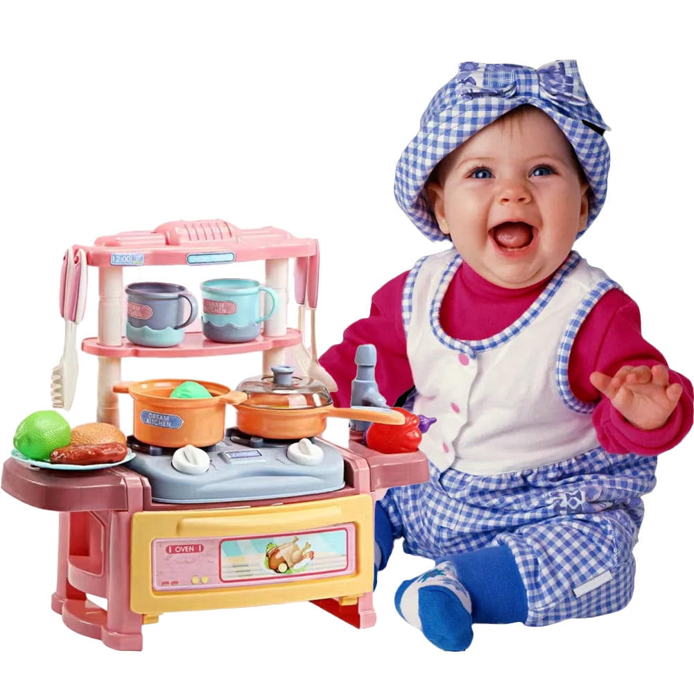 Esaierr Kids Toddler Play Kitchen Set Toys with Remote Control Lights ...