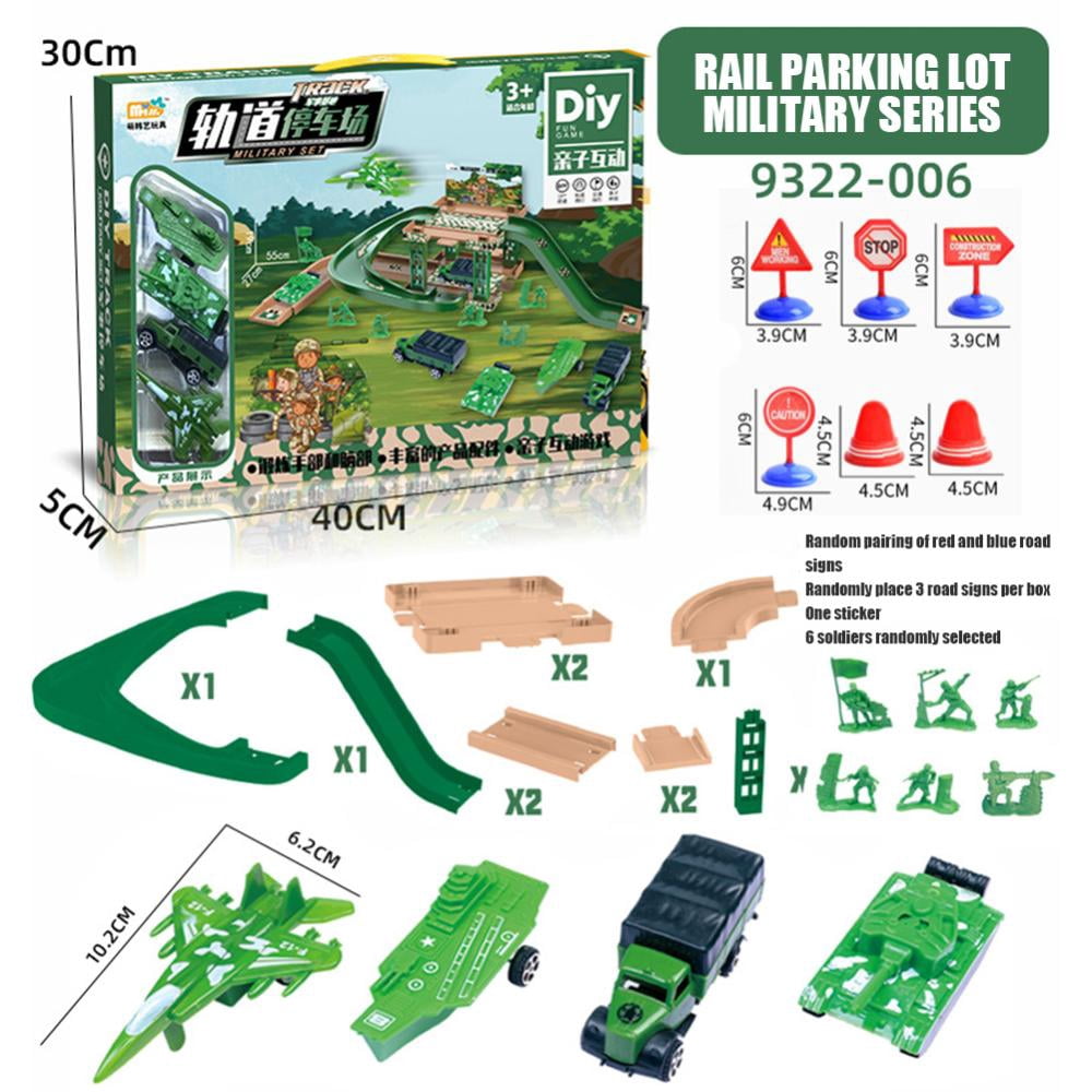 Esaierr Kids Track Parking Car Toy Set, Engineering Pull-Back Car Road ...