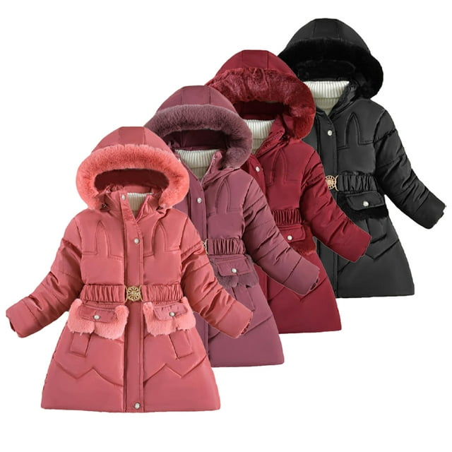 Esaierr Kids Winter Jacket Coats for Girls,Teen Girls Long Fleece Coats Hooded Parka Waterproof ...