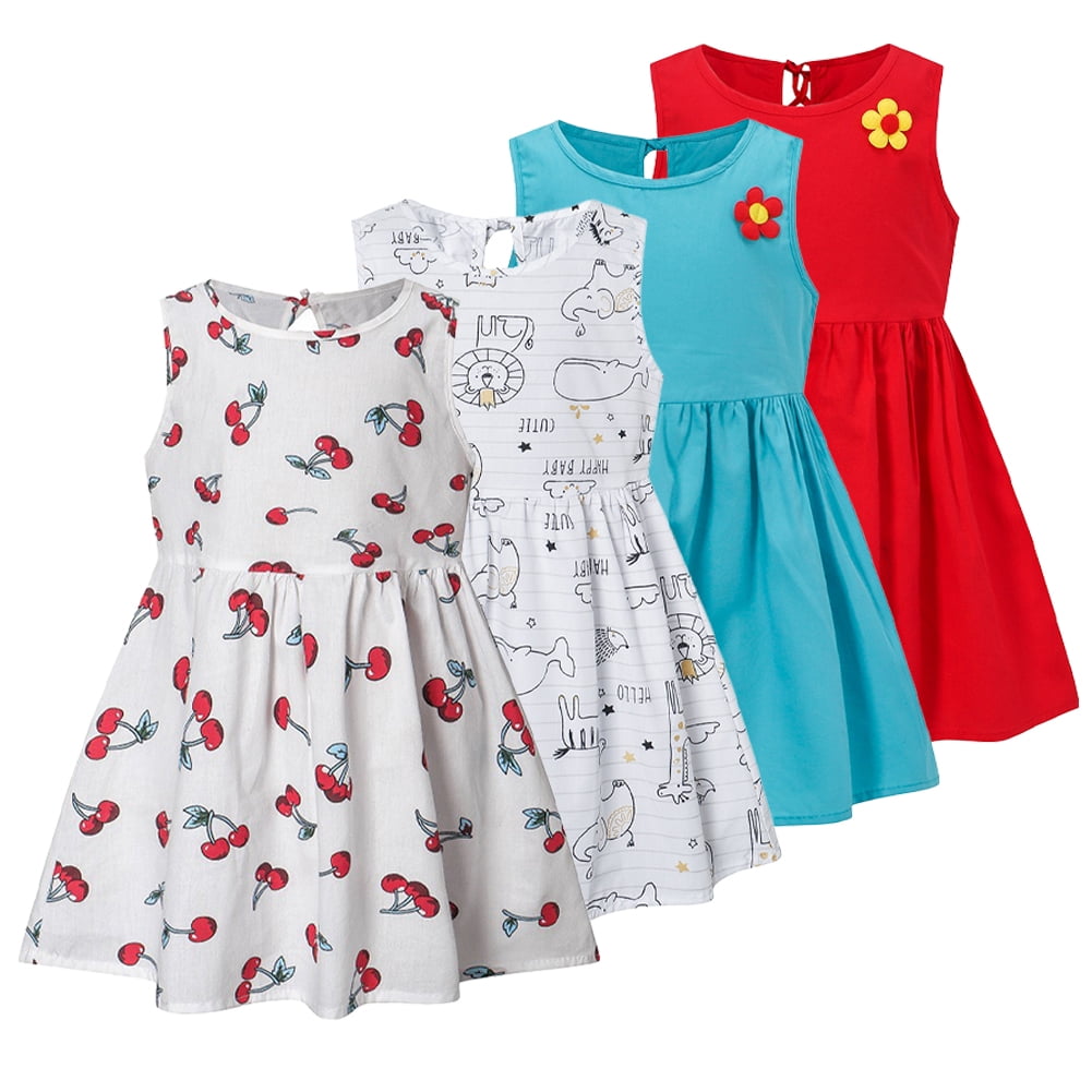 Esaierr Little Girls Printed Dress Toddler Kids Baby Infant Sleeveless ...