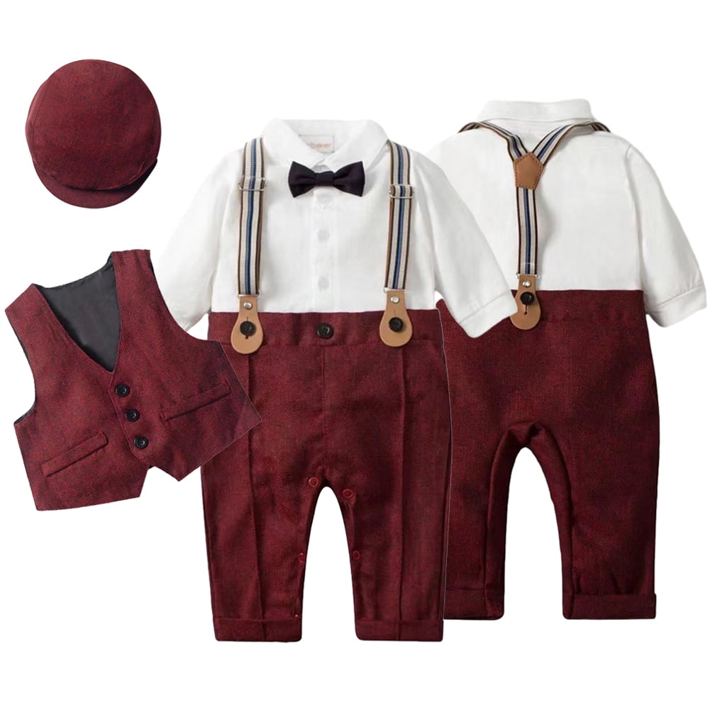 Esaierr Spring Fall Baby Boys Gentleman Outfit Suits Set, 3PCS Shirts ...