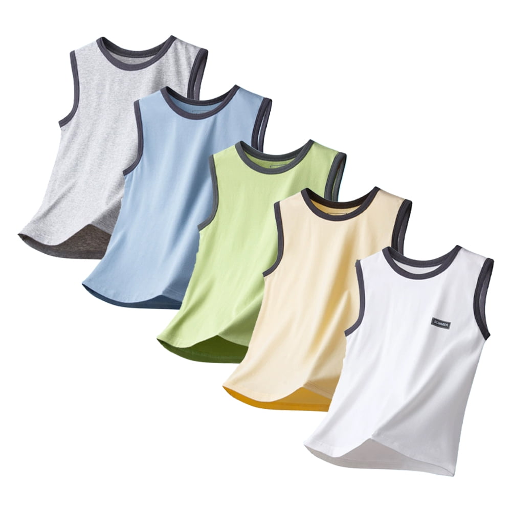Esaierr Teen Boys Tank Fashion Sleeveless Waistcoat Summer Round Neck ...