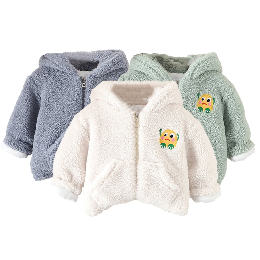 Esaierr Toddler Baby Boys Fleece Hooded Jacket Coat Winter Coat Warm ...