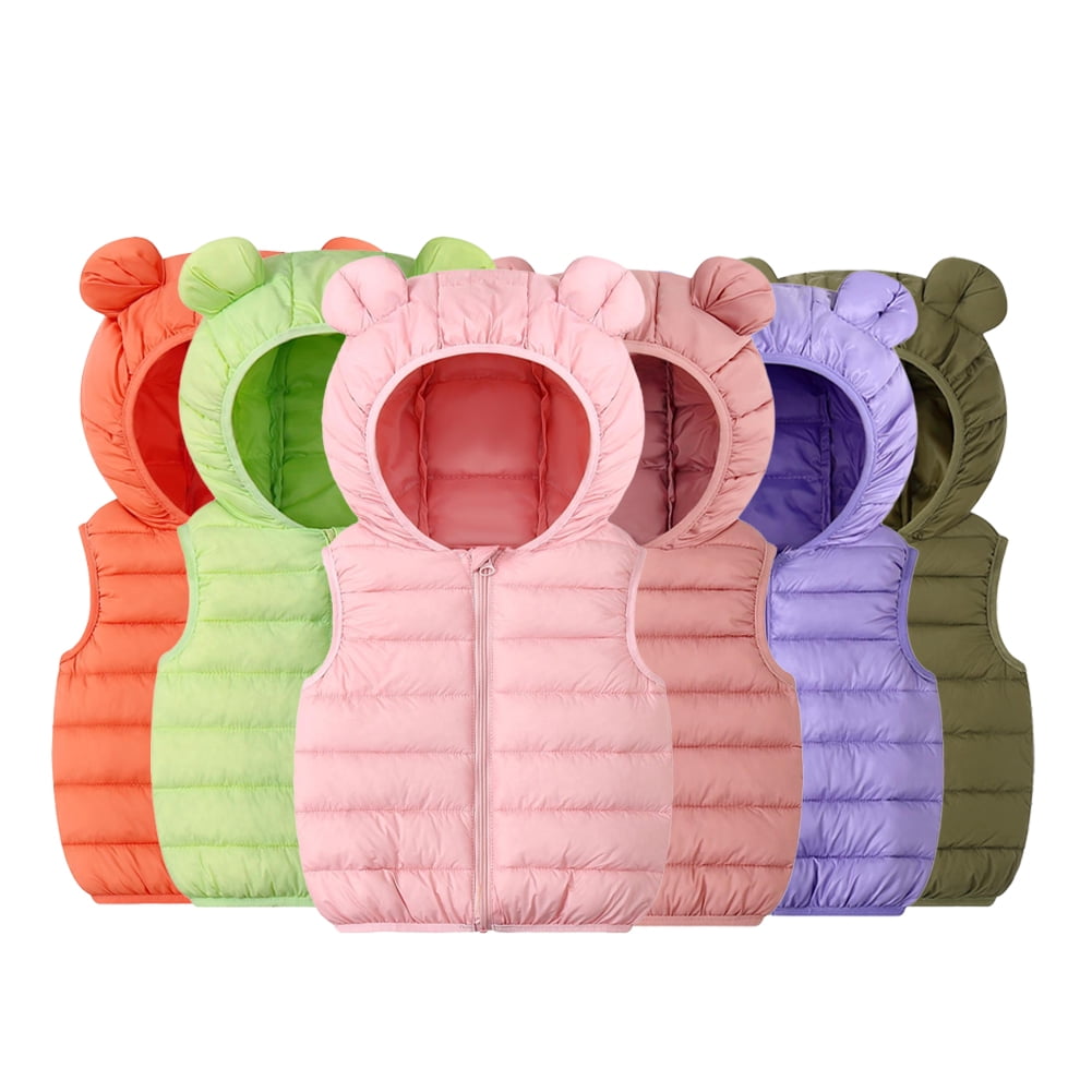 Esaierr Toddler Baby Jacket for Boys Girls Hooded Puffer Vest Autumn Winter Zip Coat Bear Ears ...