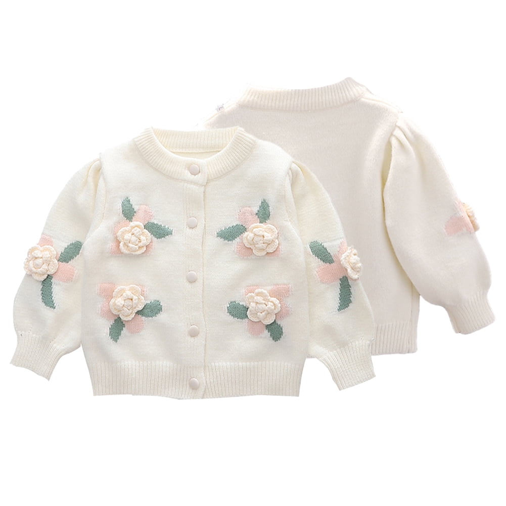 Esaierr Toddler Baby knit Sweater Cardigan for Kids Girls Knit Cardigan ...