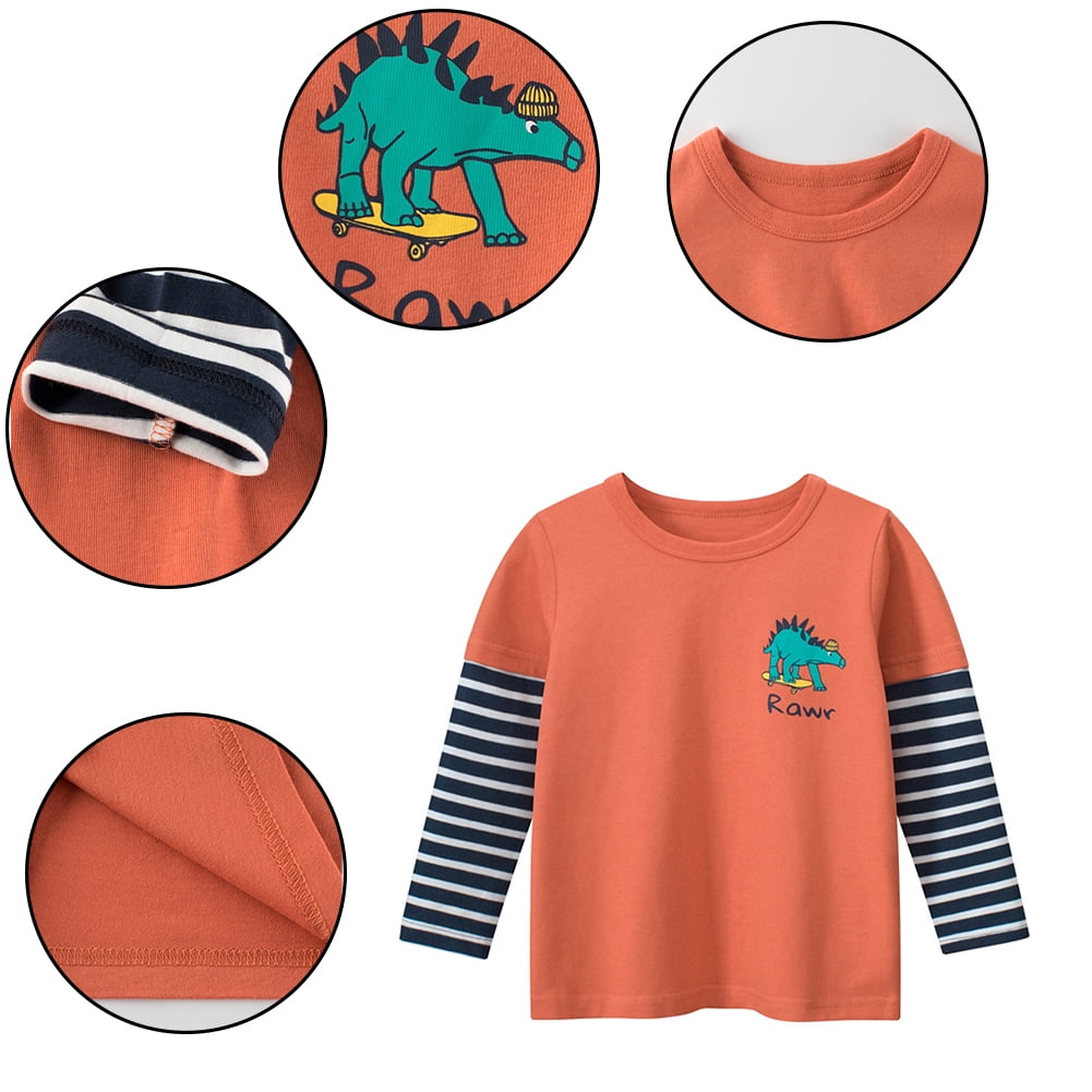 Esaierr Toddler Boys Tees Fashion Streak Loose Cotton Tees Early Spring ...