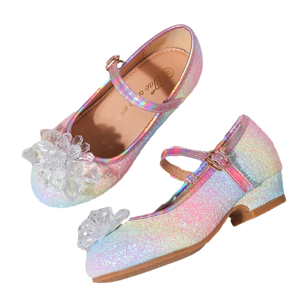 Esaierr Toddler Girls Flower Girl Shoes Seven Color Princess Shoes ...