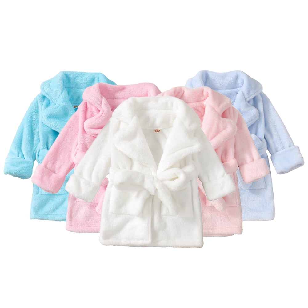 Esaierr Toddler Kids Boys Girls Fleece Robe Fall Winter Bathrobe ...