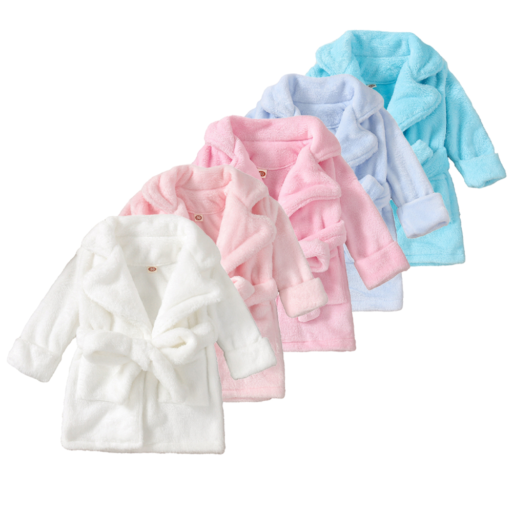 Esaierr Toddler Kids Boys Girls Fleece Robe Fall Winter Bathrobe ...