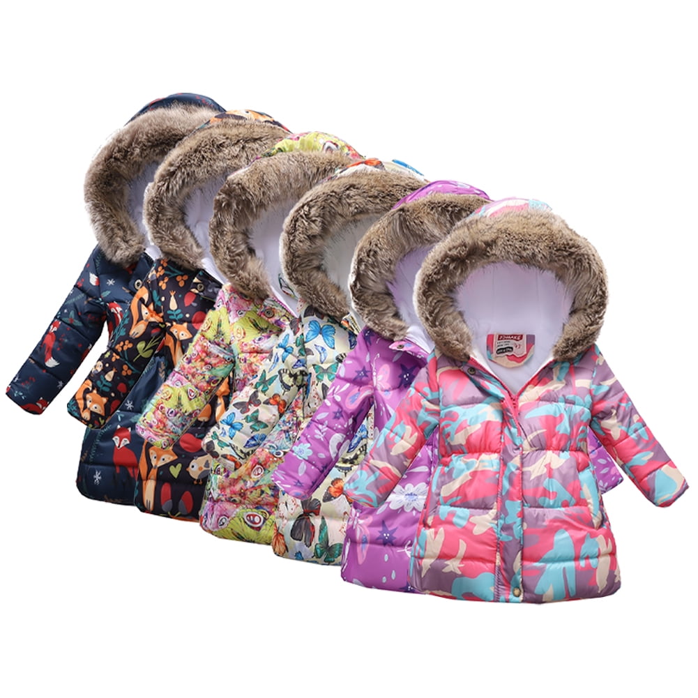 Esaierr Toddler Kids Fall Winter Boys Girls Fall Winter Hooded Cotton Coat Jacket Cartoon ...