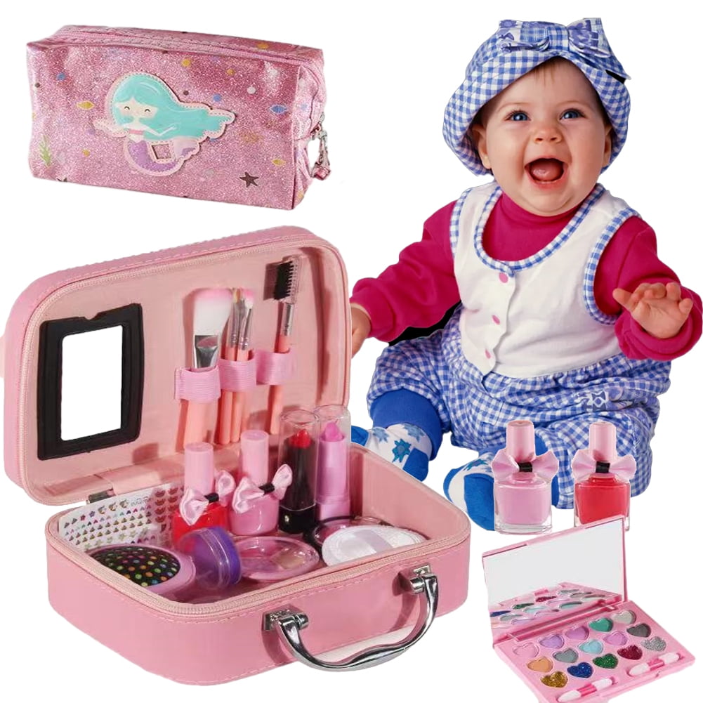 Esaierr Toddler Kids Girls Makeup Kit Toys Fold out Makeup Palette with ...