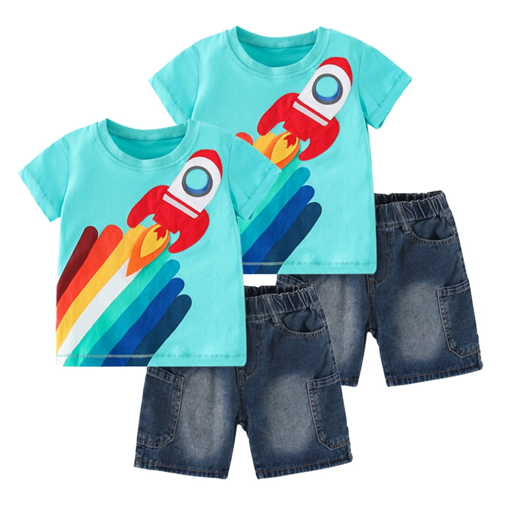 Esaierr Toddler Kids Summer Clothes Outfits for Boys,Baby T-Shirt Short ...