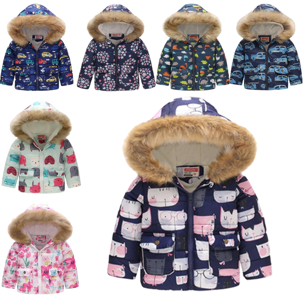 Esaierr Toddler Kids Winter Cotton Jacket Outerwear for Boys Girls ...