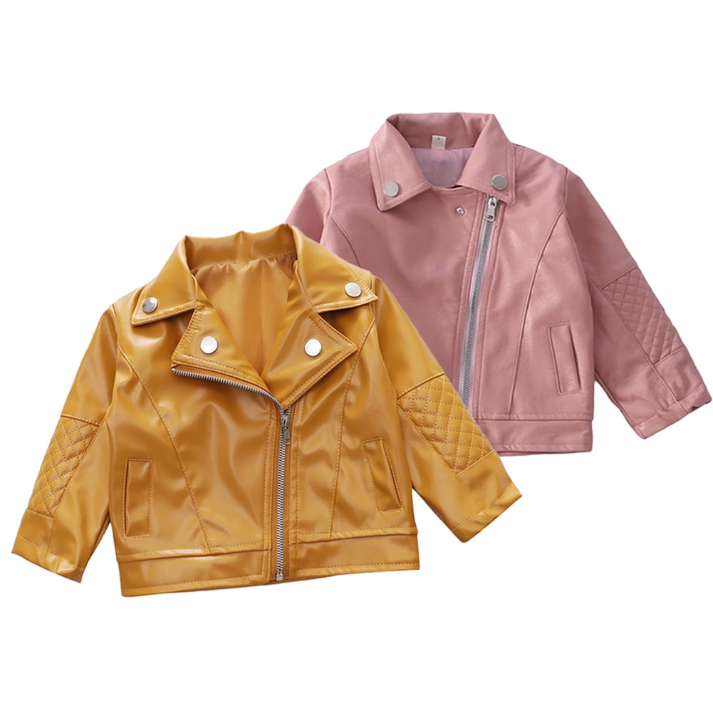 Esaierr Toddlers Kids Girls Leather Jackets Children Collar Motorcycle ...