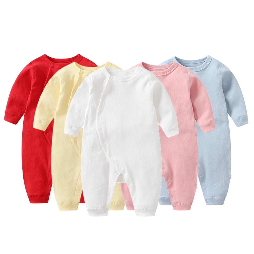 Esaierr Unisex Baby Coveralls Jumpsuit Organic Cotton Long-Sleeve ...