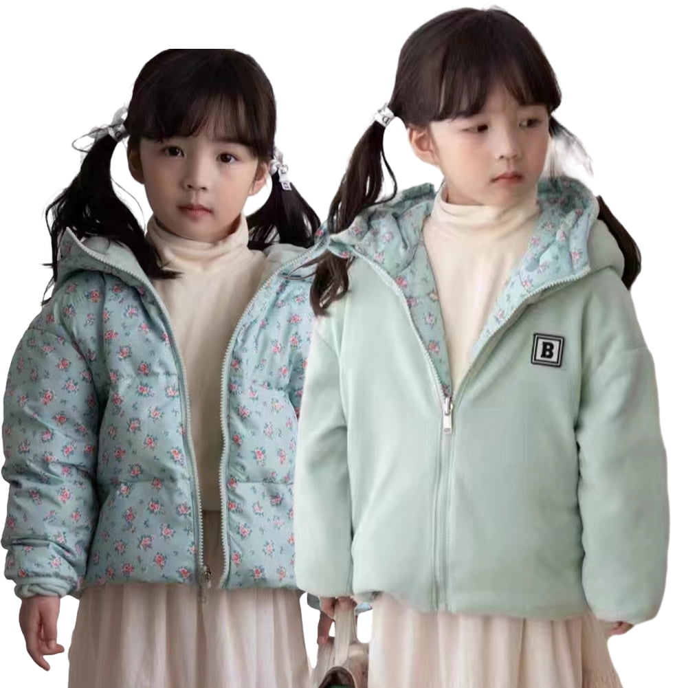 Esaierr1-8T Boys Girls Double-Sided Wear Puffer Coats for Kids Baby Fall Winter Hooded down ...