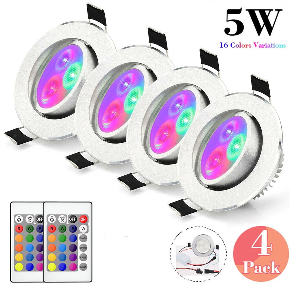 Esbaybulbs LED Color Changing Recessed Lighting 5W RGB Downlight ...