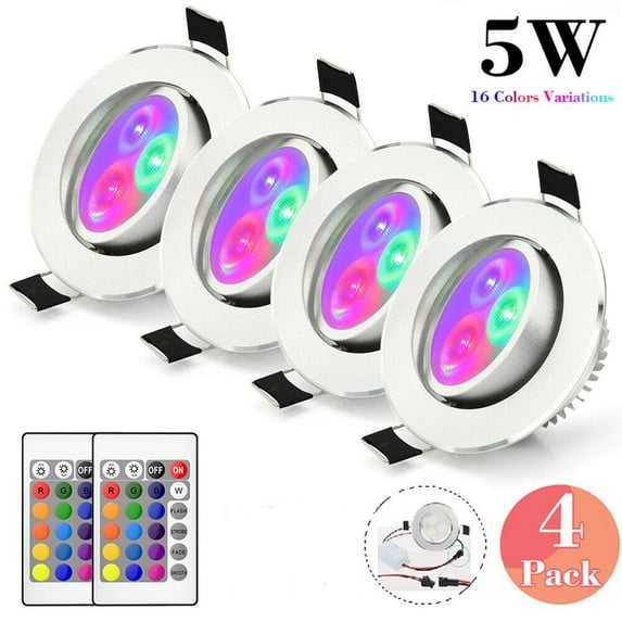 Esbaybulbs LED Color Changing Recessed Lighting 5W RGB Downlight ...