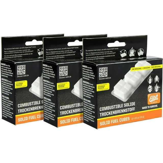 Esbit 1300-Degree Smokeless Solid 14g Fuel Tablets for Backpacking ...