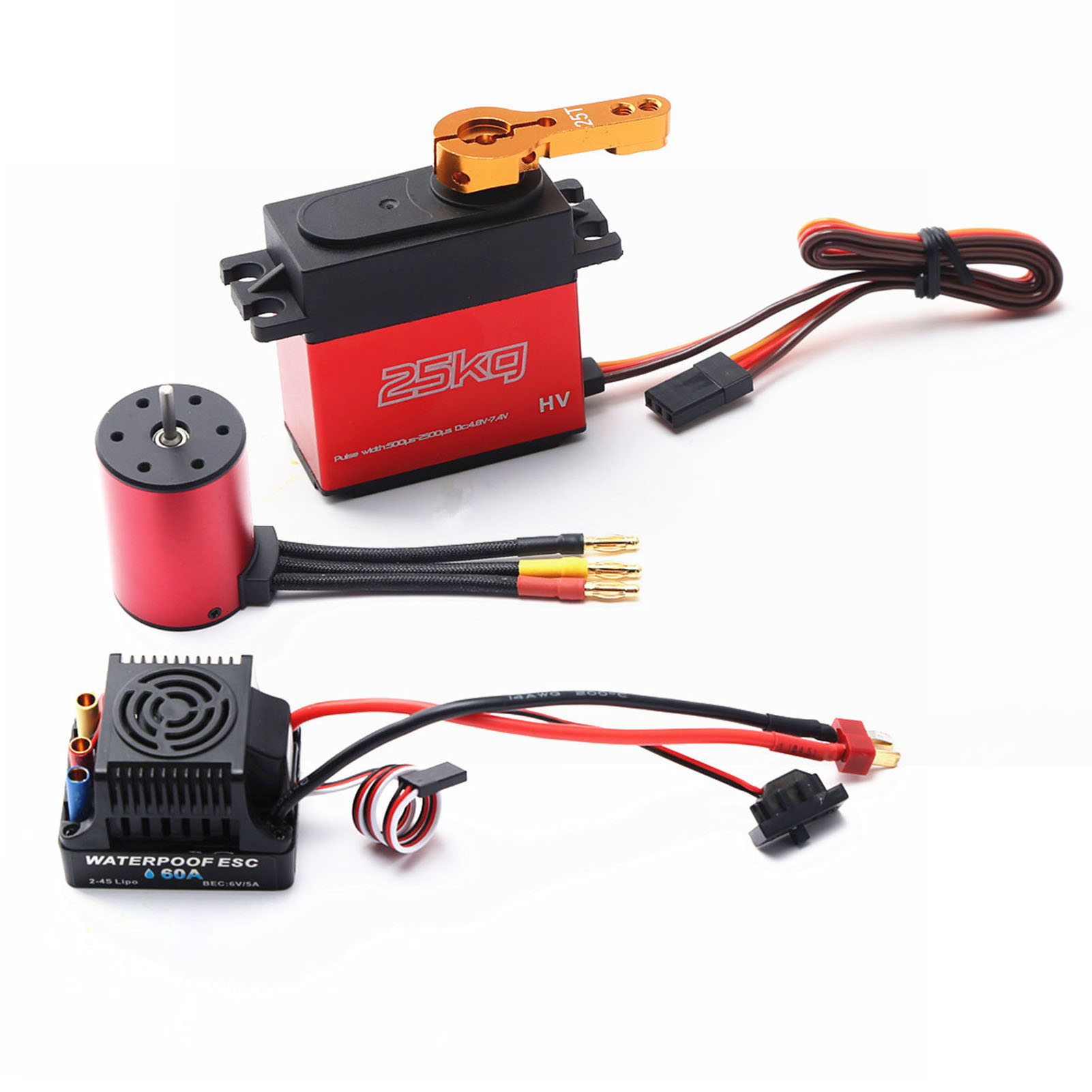 Esc 5200KV Brushless Motor 3650 Waterproof Motor With 60A Brushless ESC ...