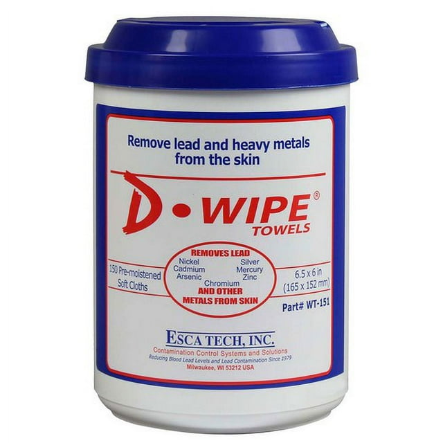 Esca Tech WT150 D-Wipe Lead Remover 8 x 150-Pk Gun Cleaning Disposable ...