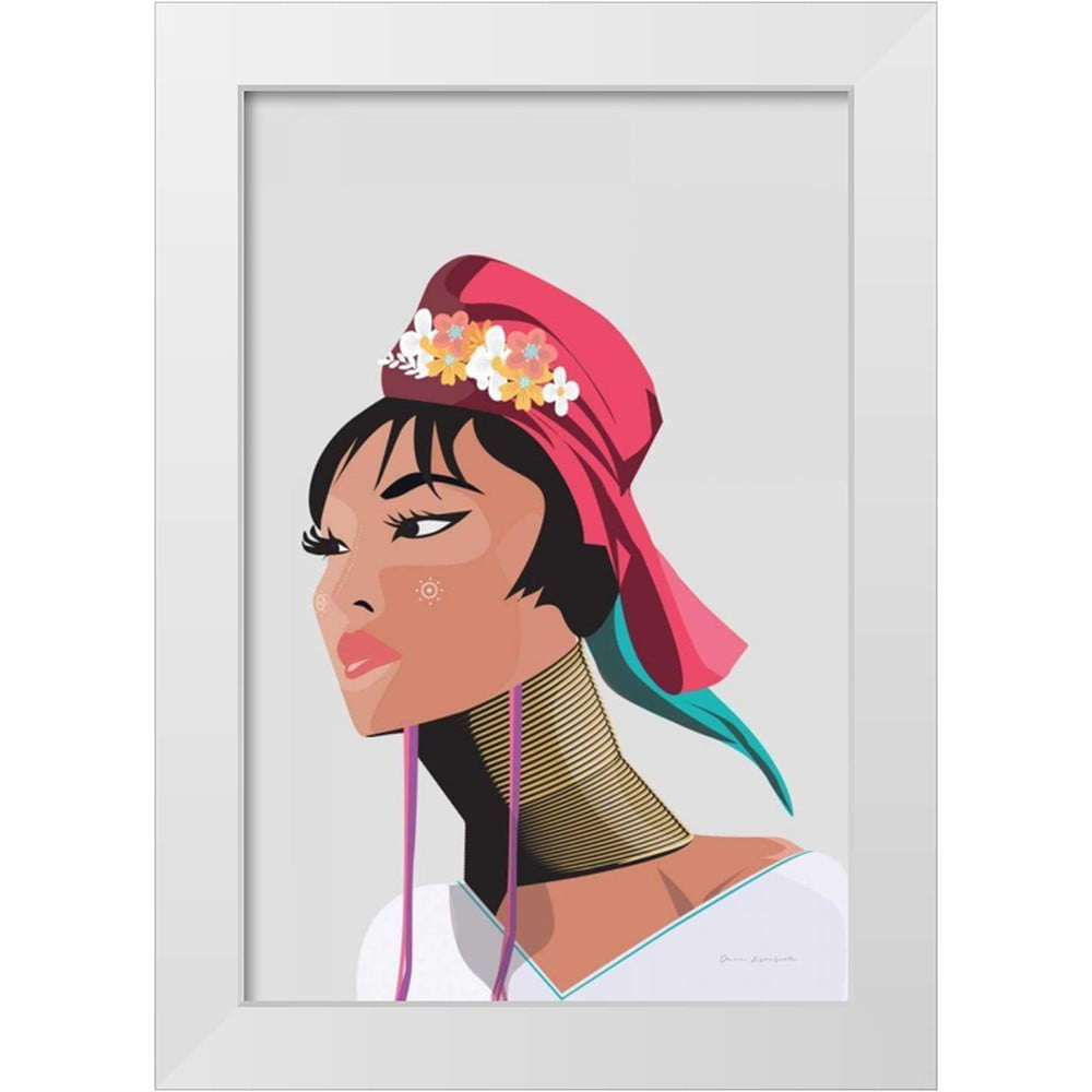 Escalante, Omar 23x32 White Modern Wood Framed Museum Art Print Titled - Padaung Woman - Walmart.com