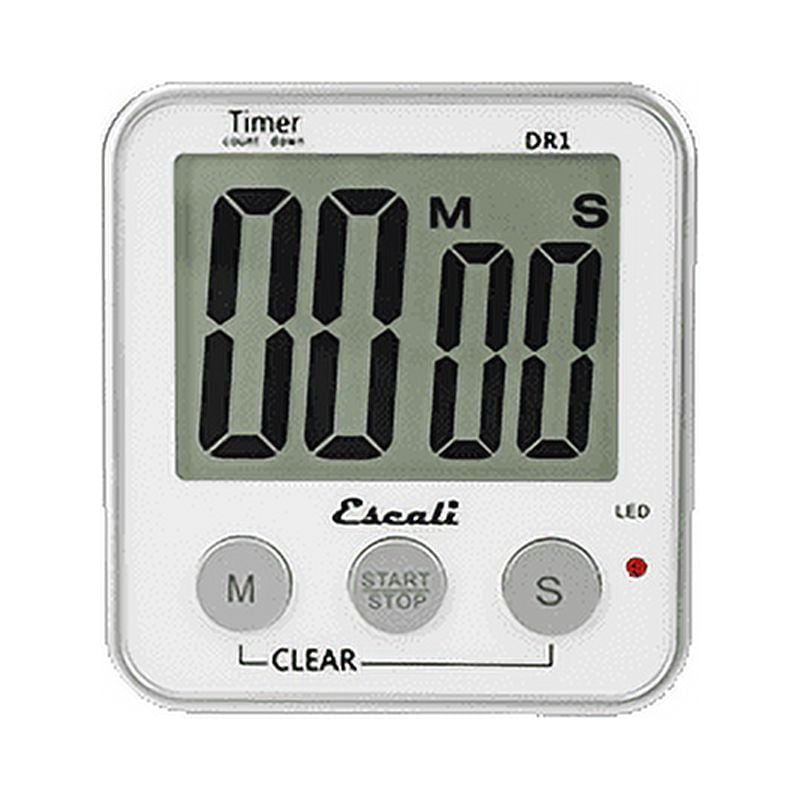 Escali 12/24-Hour Digital Timer, 3-1/2"H x 3-1/4"W x 3/4"D, White - Walmart.com