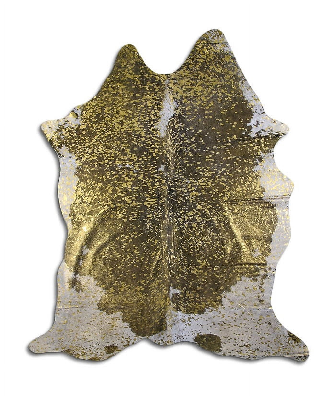Escapade cowhide rugs for sale GOLD METALLIC ON BLACK AND WHITE rug ...