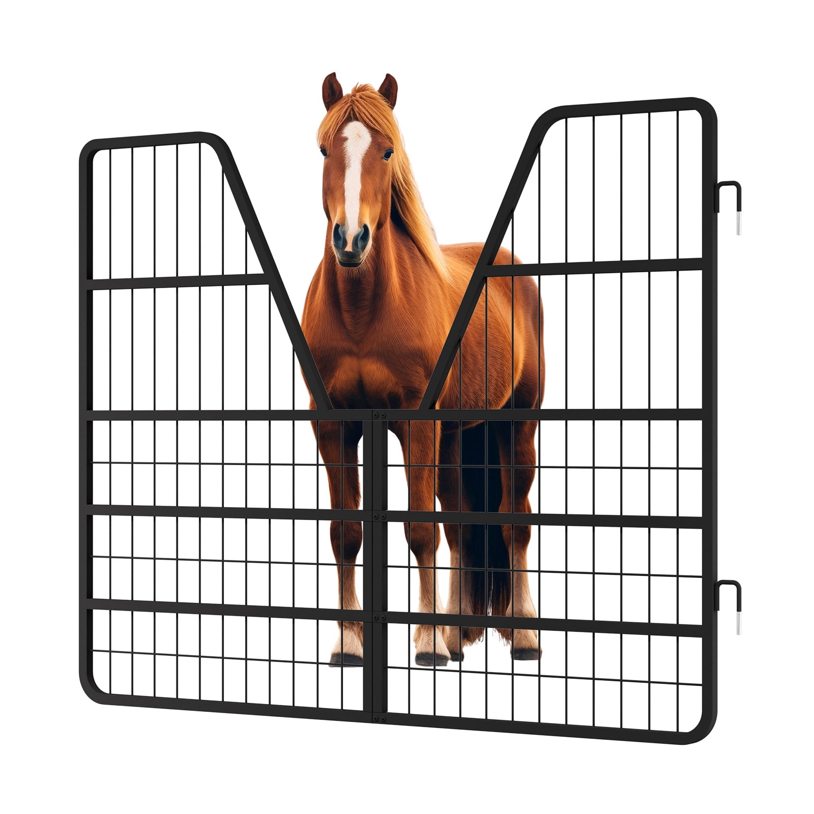 Escape-Proof Black Powder-Coated Stable Door, Easy-Mount Three-Tier ...