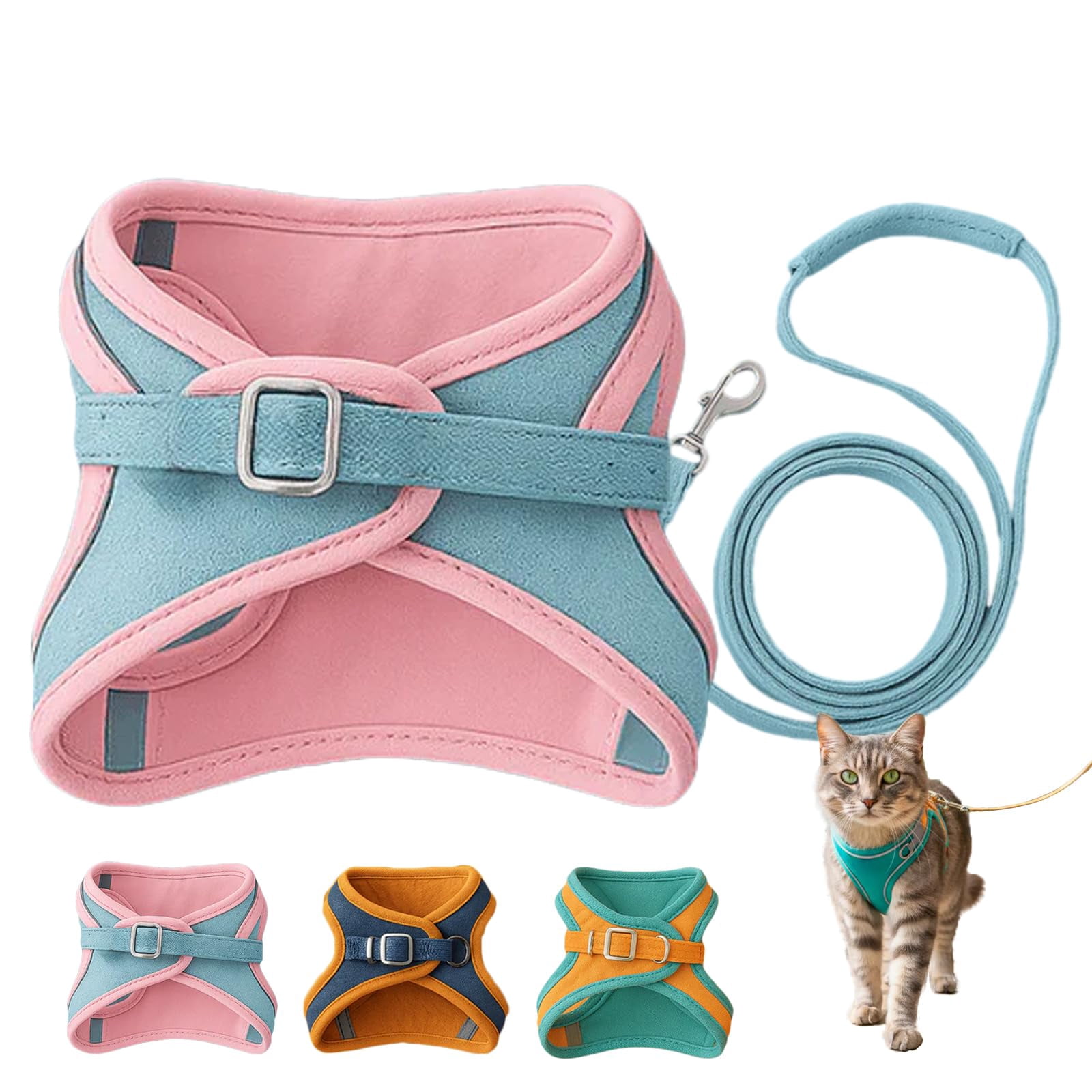 Escape-Proof Cat Harness and Leash Set, Soft Breathable Mesh Vest Style ...