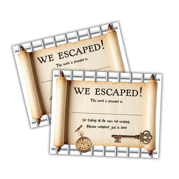 Escape Room We Escaped Certificate Award 50pk 8.5x11 Team Mission ...