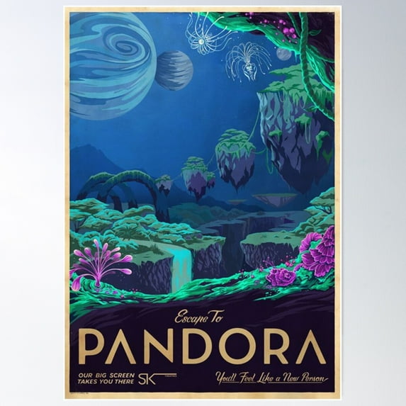 Escape To Pandora Poster Wall Art, Modern Wall Decor For Living Room ...