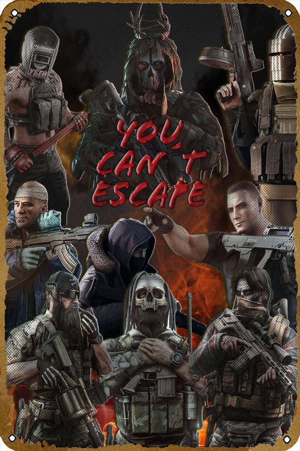 Escape from Tarkov Bosses Game Poster Metal Tin Sign Gift For Game ...