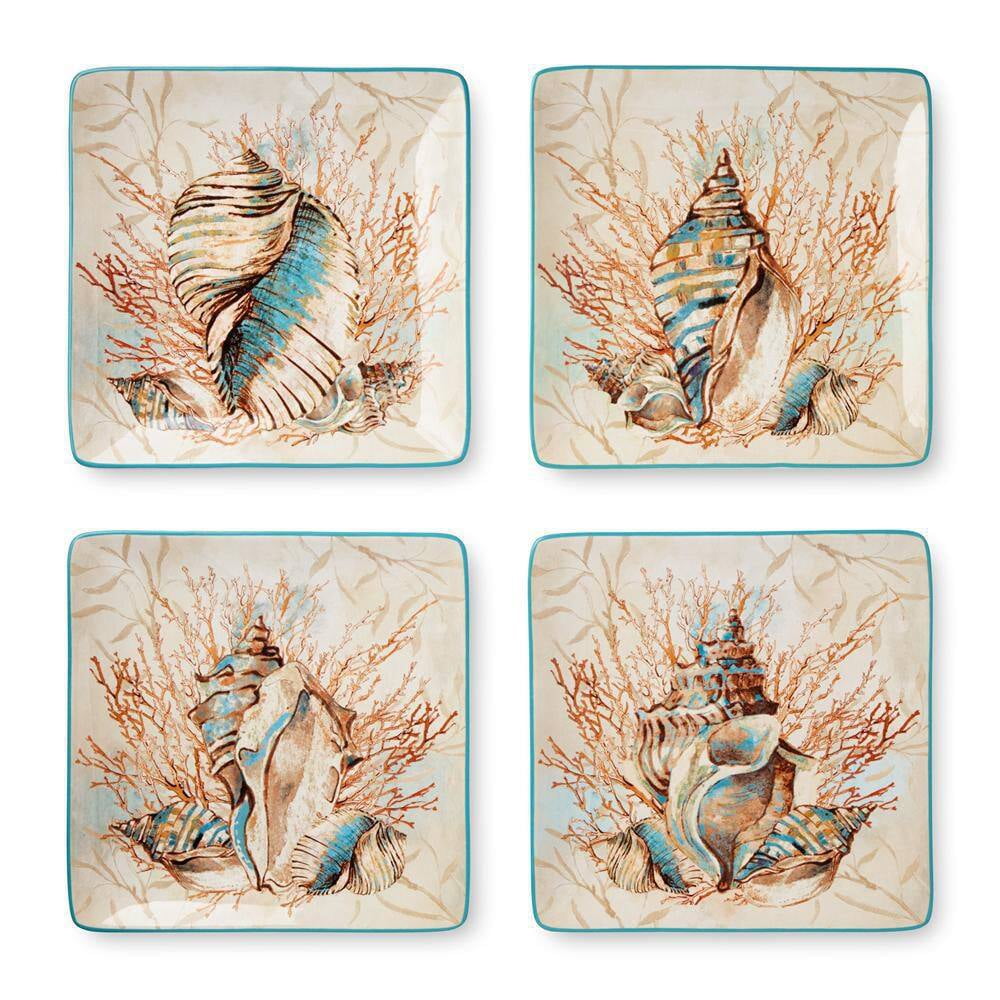 Escape to the Sea Multi-Colored Dinner Plate (Set of 4) - Walmart.com