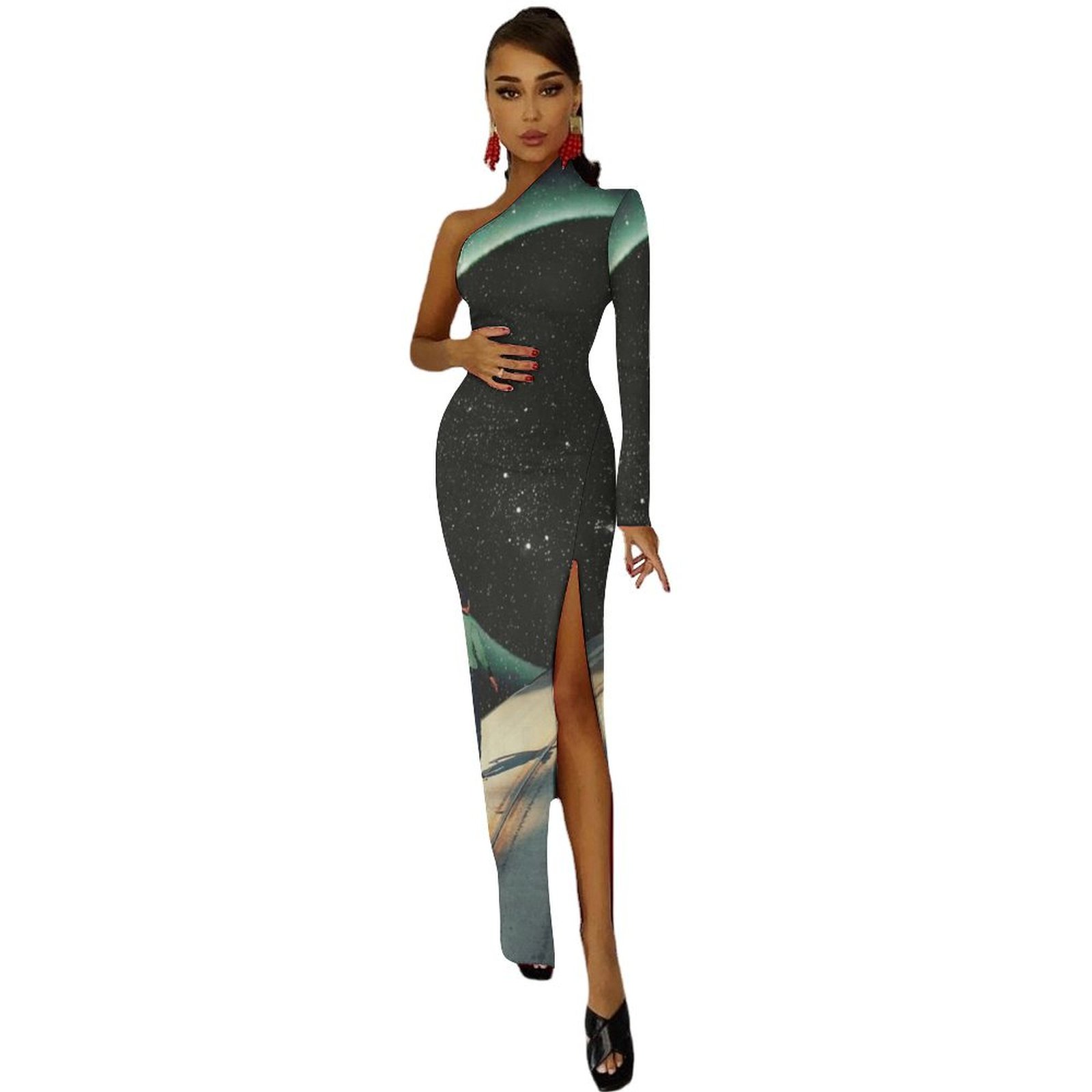 Escaping into the Void Half Dleeve Split Dress Dresses for wedding ...