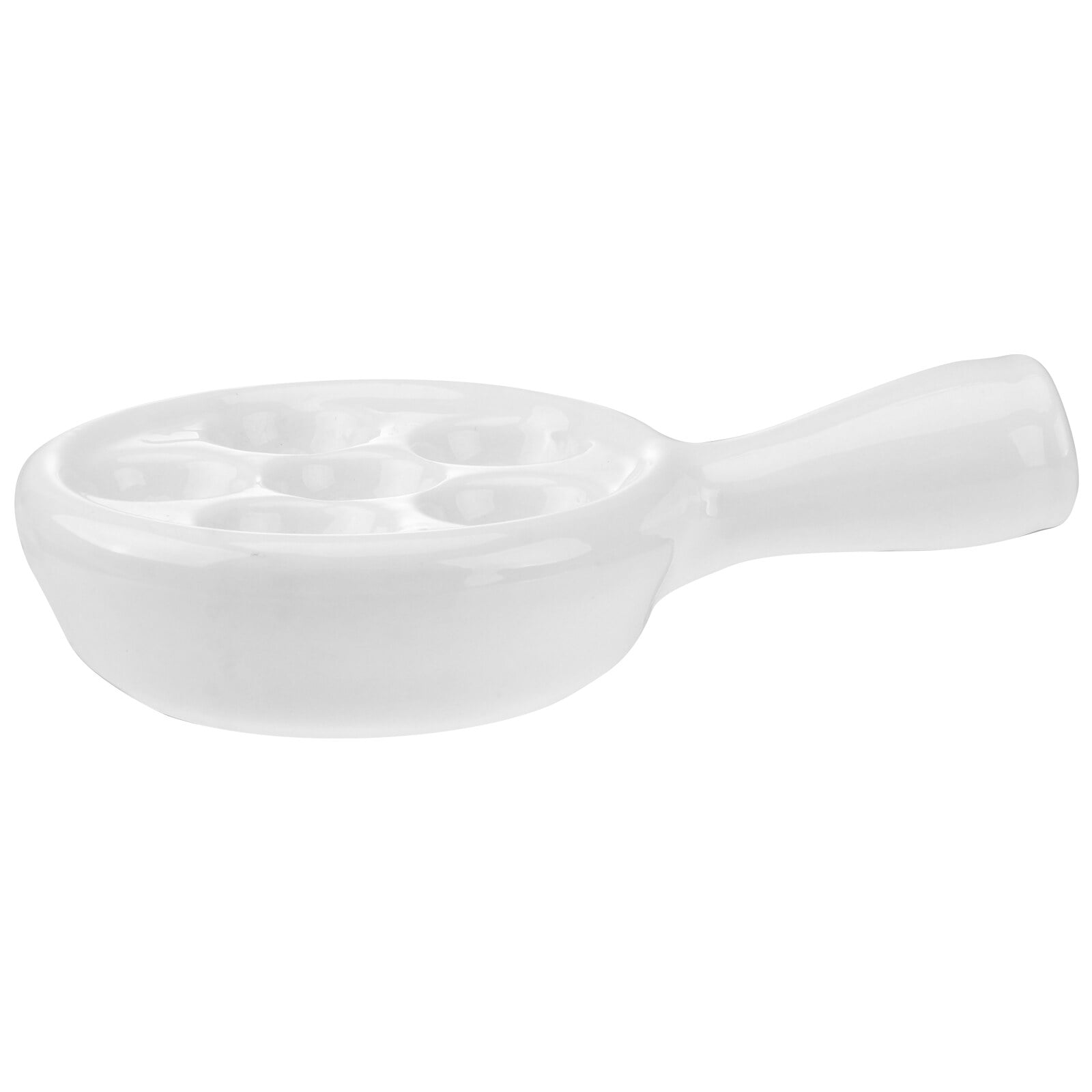 Escargot Plates Ceramic Snail Dish 6 Holes Snail Pan Plate with Handle ...