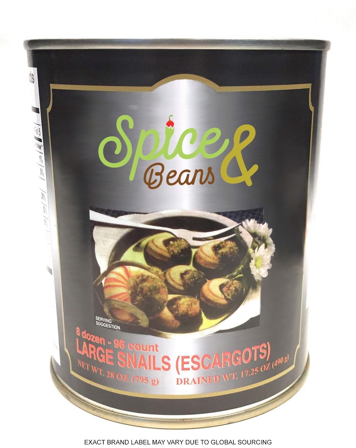 Escargot by Dasher's Spice & Beans | Large 96 Count | 28oz Can / 17 ...