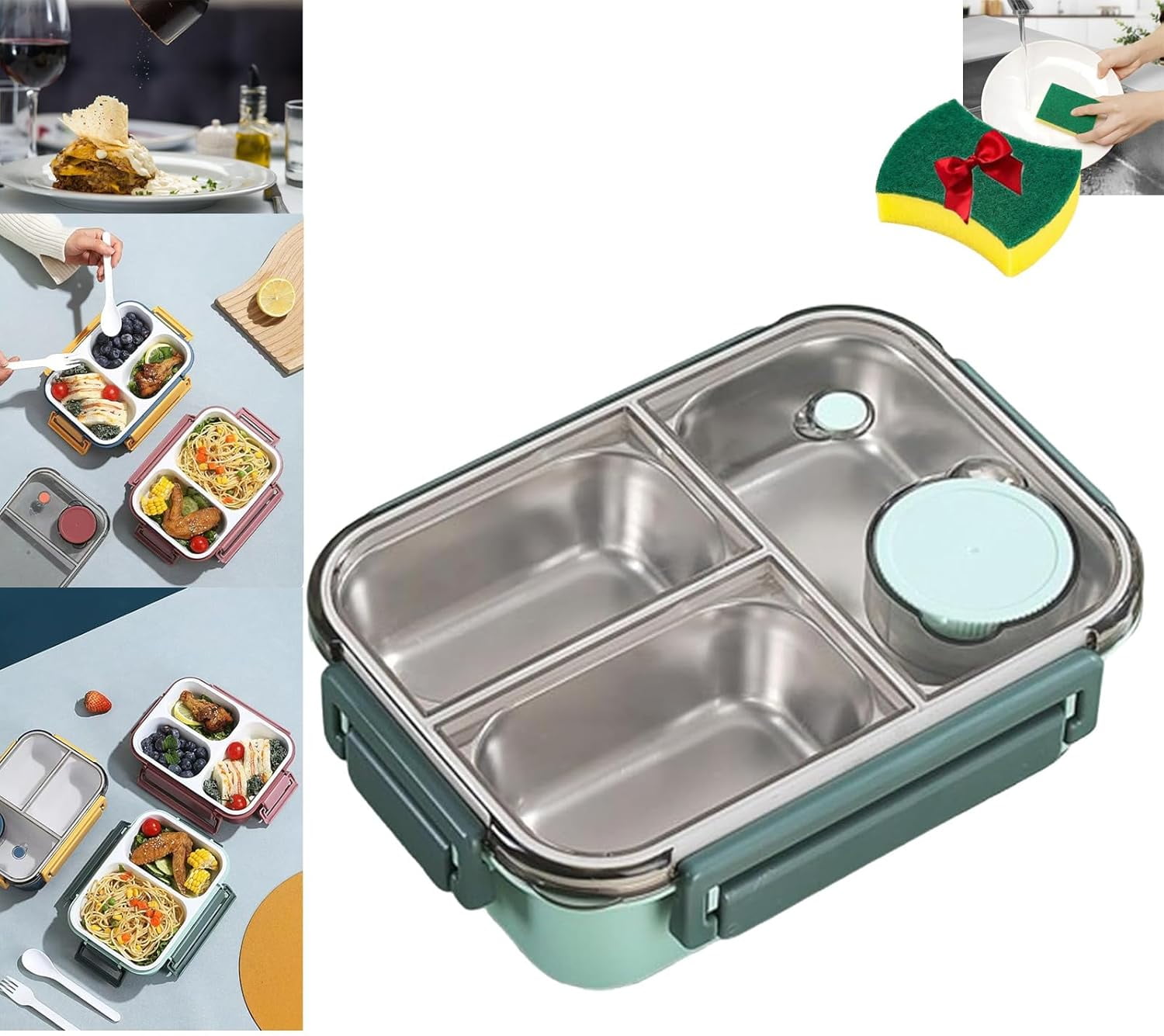 Escentio Lunch Box, 2024 New Stainless Steel Bento Box Adult Lunch Box ...