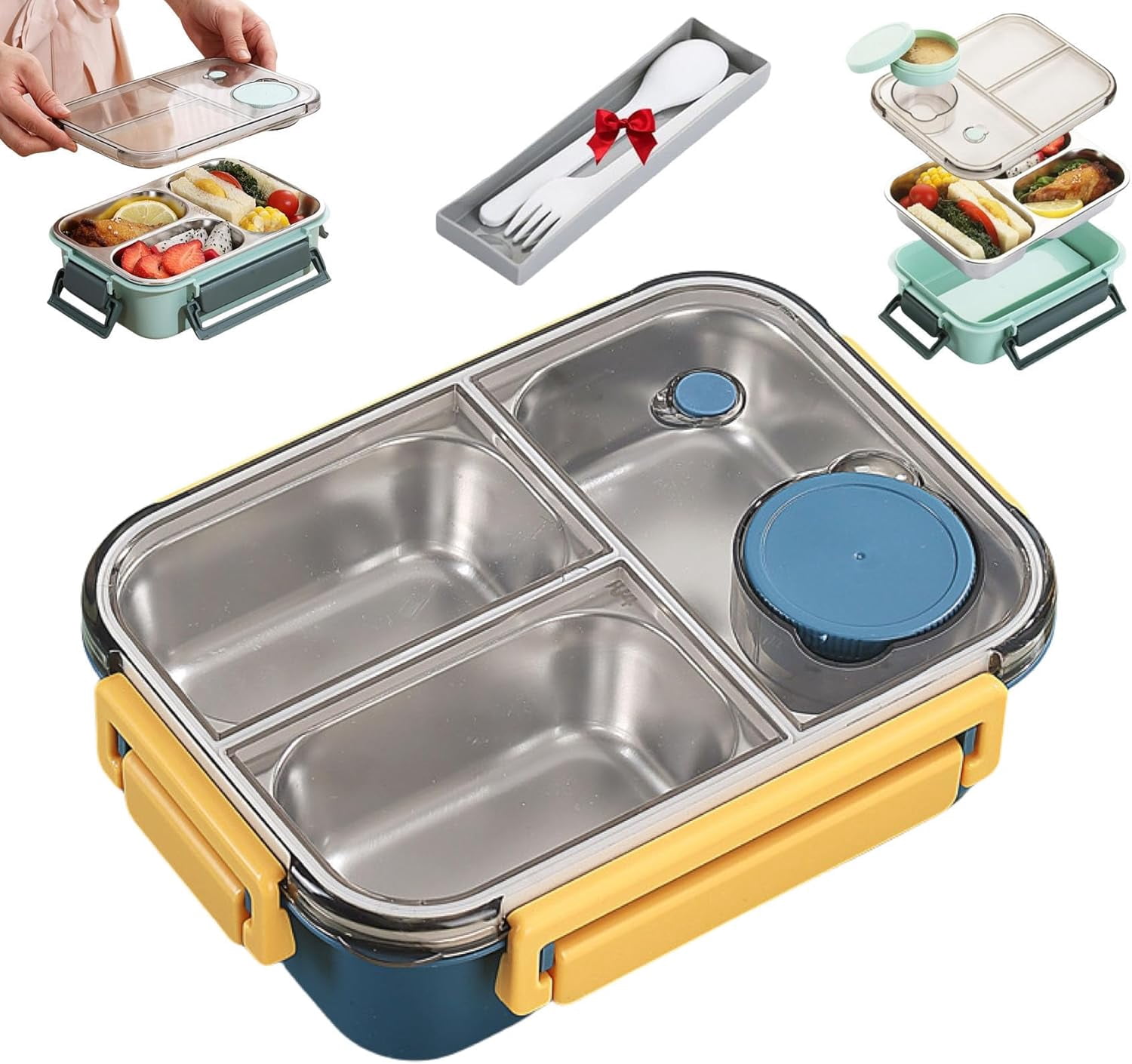 Escentio Lunch Box, Stainless Steel Bento Box Adult Lunch Box, Portable ...