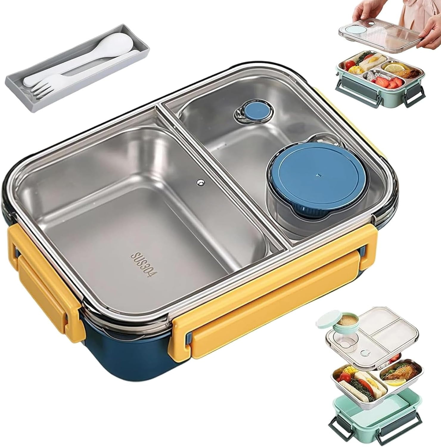 Escentio Lunch Box, Stainless Steel Portable Escentio Lunch Box, with ...