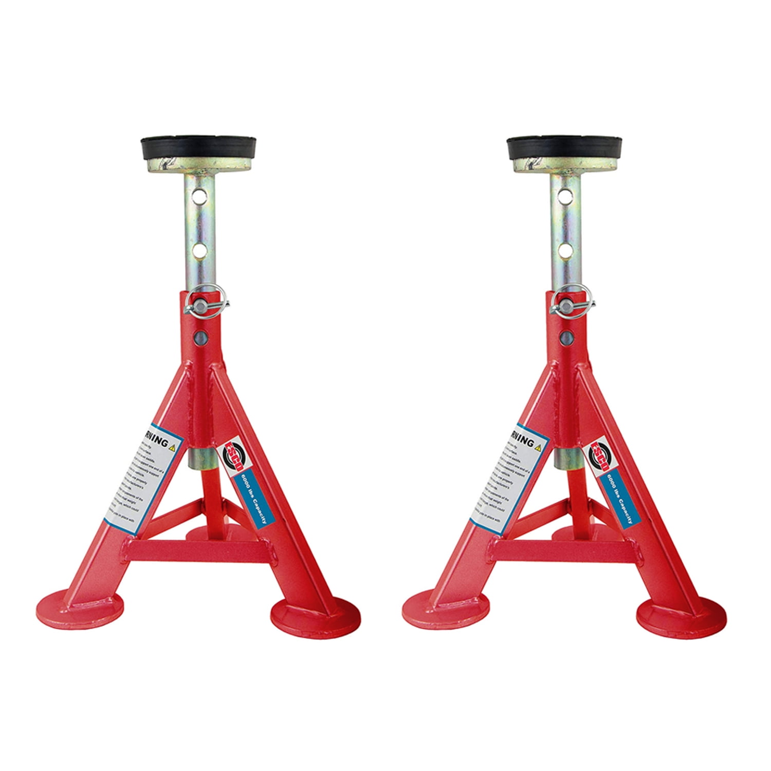 Esco 89401 3 Ton Adjustable Jack Stand w/ Removable Rubber Top, Red (2 Pack) - Walmart.com