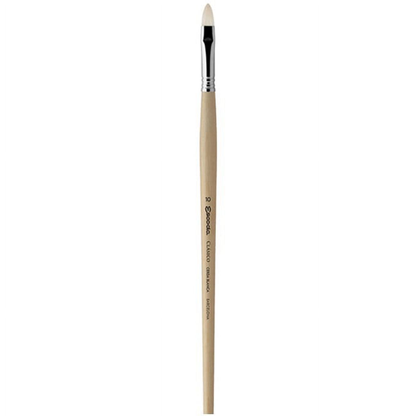 Escoda Clasico Chungking White Bristle Brush - Short Filbert, Long ...