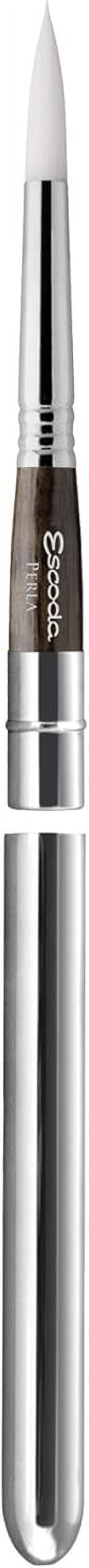 Escoda Perla Series 1438 Short Handle Travel Round Artist Watercolor Brush, 12, White Toray ...